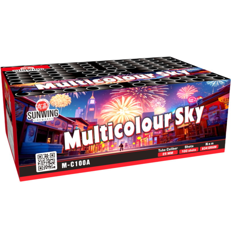 Multicolour Sky (20MM 100 Shots Multi Shape Cake) – Sunwing Fireworks EU